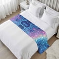 Blue Waves Bed Runner Cal King Size Modern Abstract Gradual Red Blue ...
