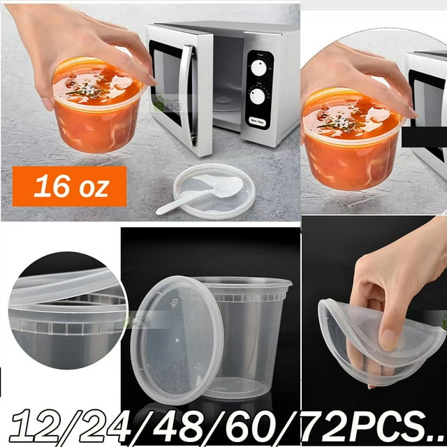 Microwavable Hot and Cold Translucent Plastic Deli Food Storage ...