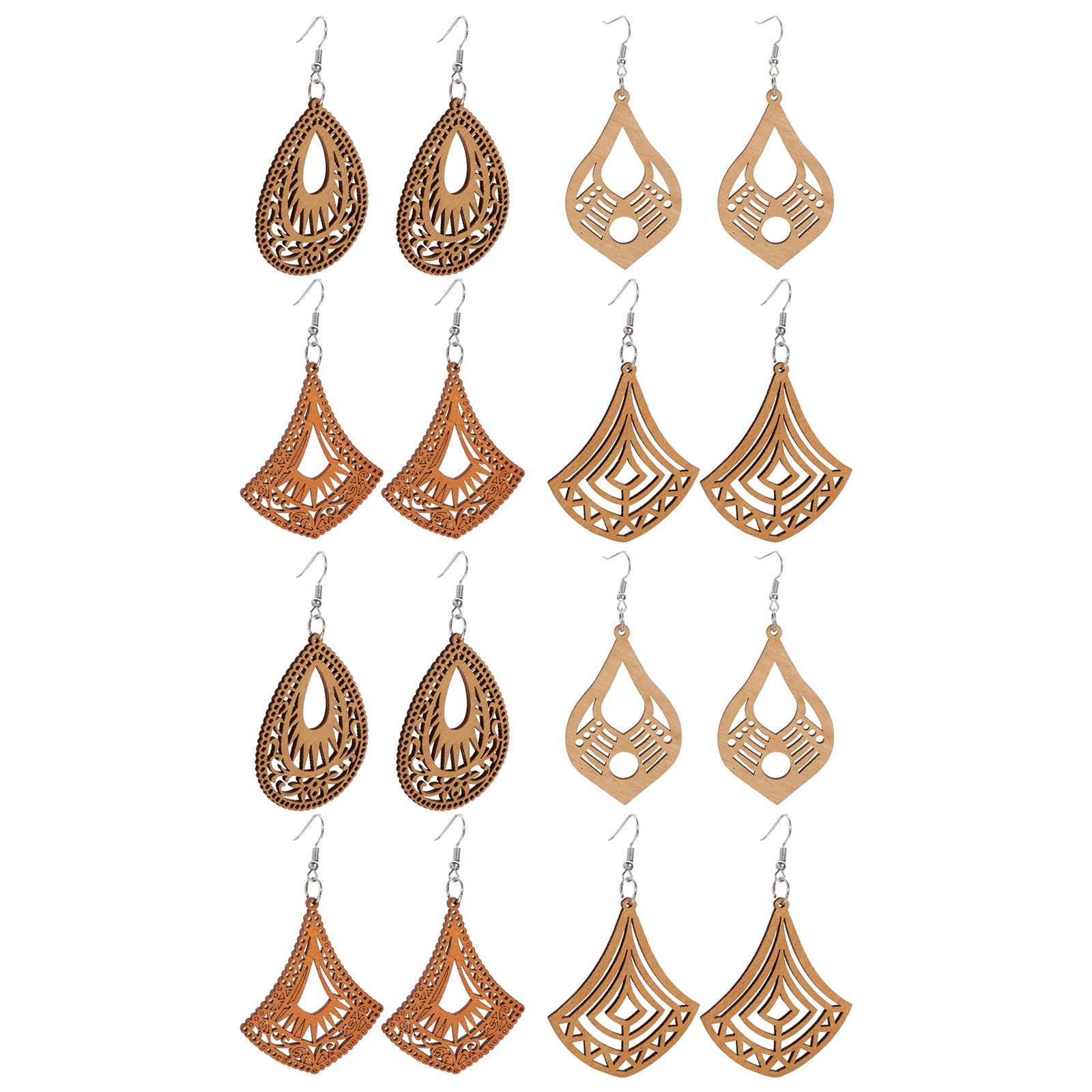 Click here for Alvinma 8 Pairs Women Bohemian Earrings Wooden Dro... prices