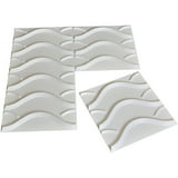 Art3d Wave Design VII 19.7 in. x 19.7 in. PVC 3D Wall Panel (12-Pack ...