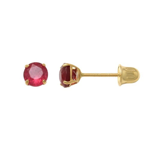 Genuine Ruby Stud Earrings