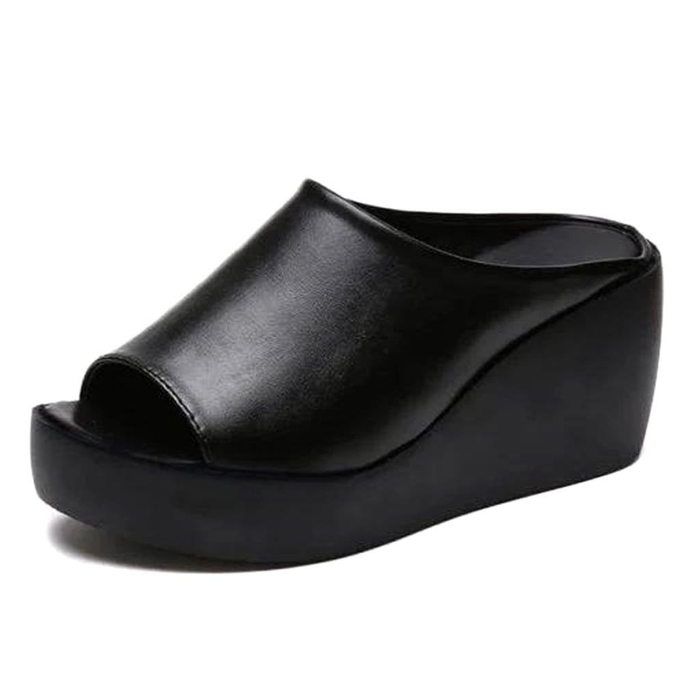 Women Platform Sandals Open Toe Thick Wedges Soft Sole Summer Beach ...