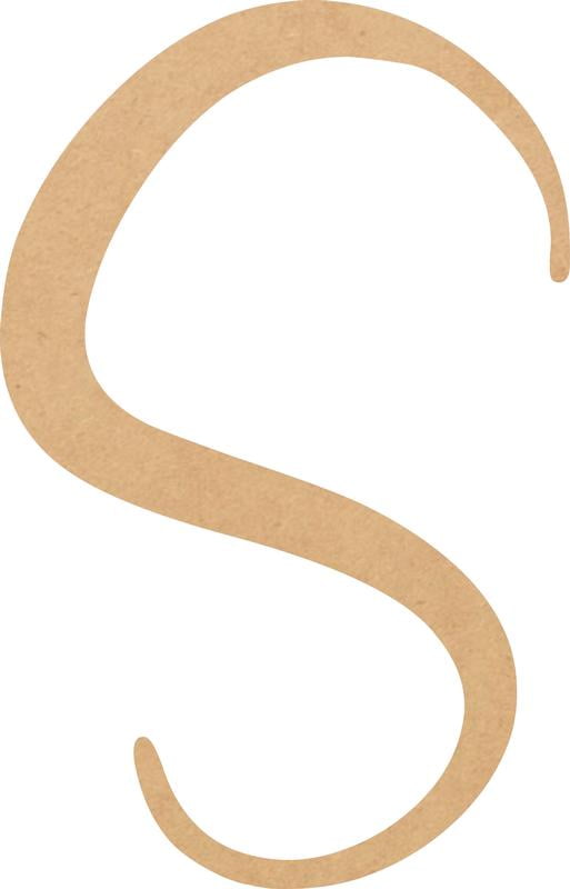 Wooden Letter S Blank Craft, Paintable 6'' MDF Wood DIY, Snowy ...