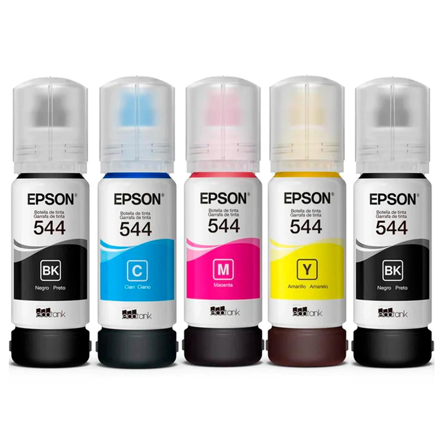 Kit 5 Botellas Tinta EPSON T544 Color L1210 L1250 L3210 L3250 L3260 ...
