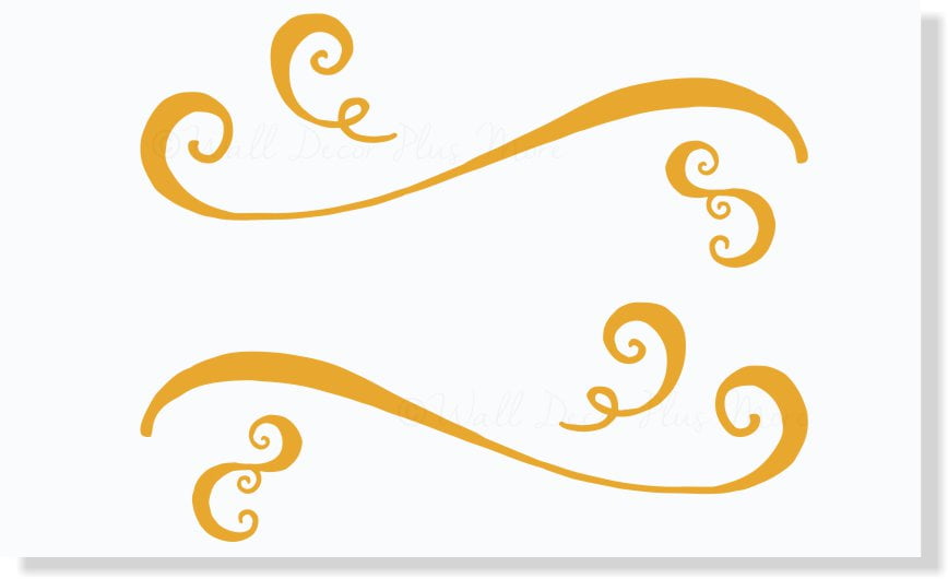 Swirls Set of 6 Vinyl Stickers Wall Art Decals Kitchen Living Room Home ...