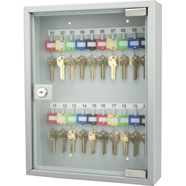 50 Keys Adjustable Key Lock Box Grey W/Glass Door - Walmart.com
