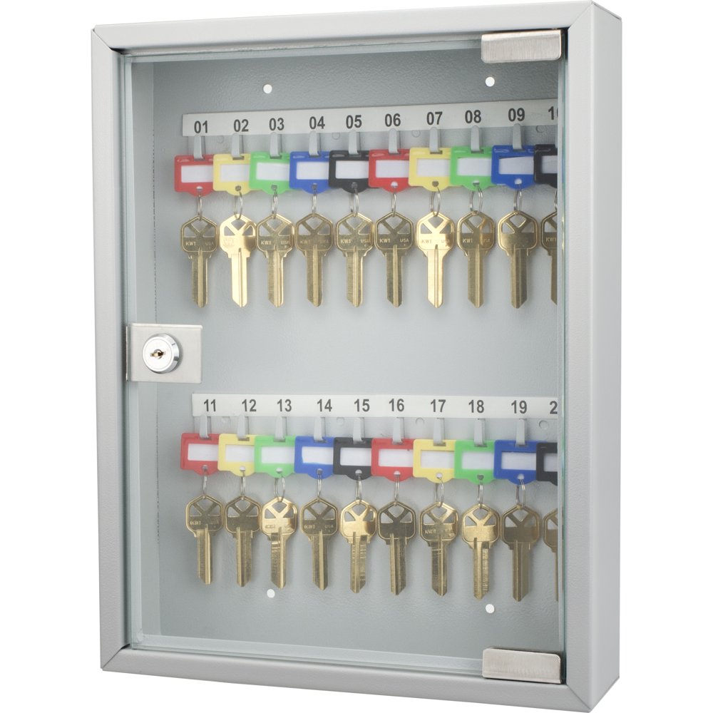 20 Keys Lock Box Gray W/ Glass Door - Walmart.com - Walmart.com