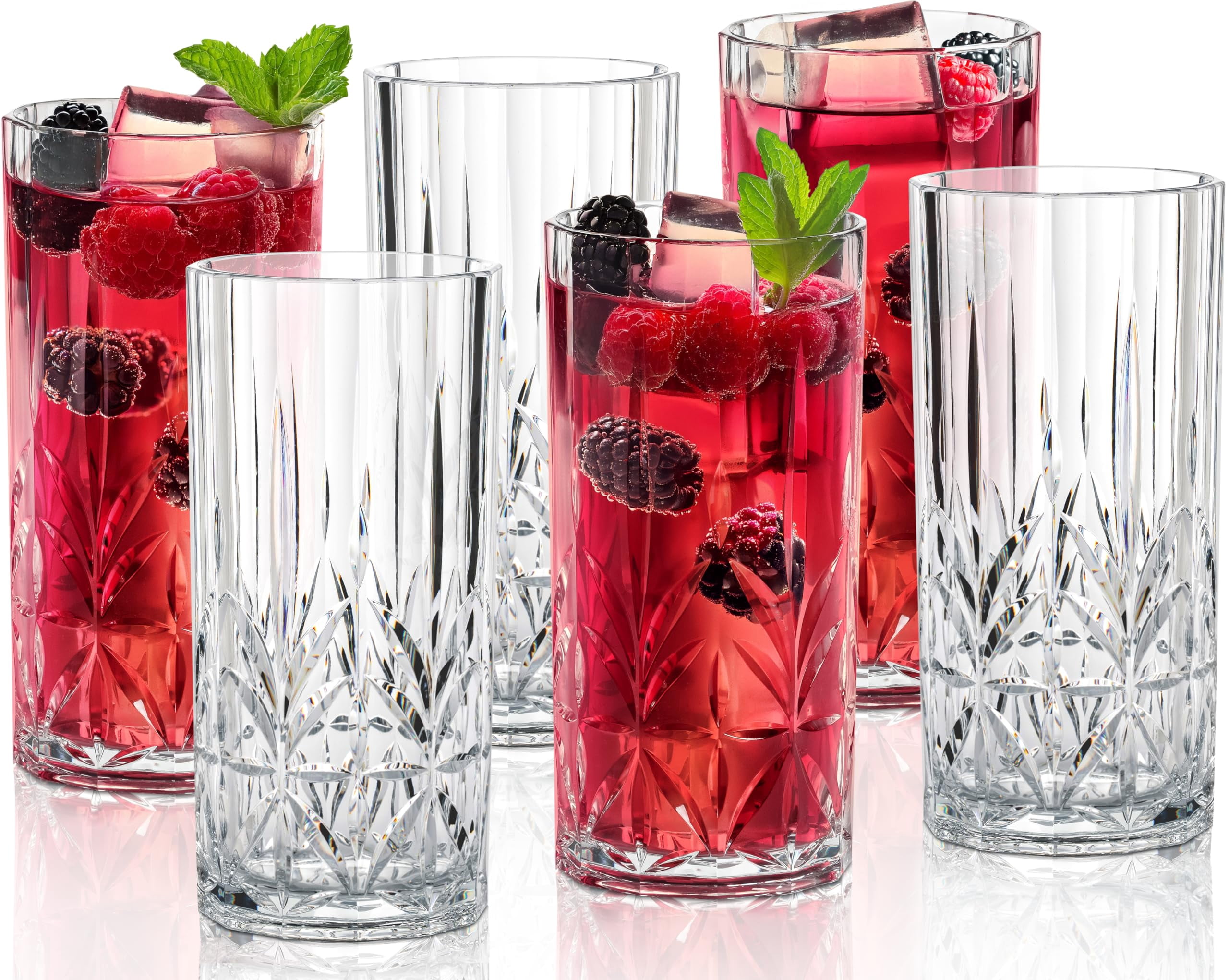 Bravario Unbreakable Plastic Drinking Water Tumblers, Dishwasher Safe ...