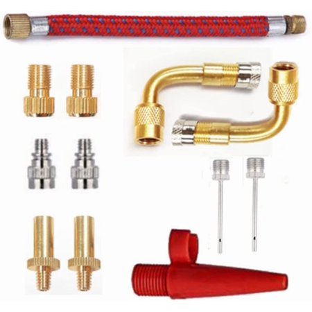 12 Pcs Bike Valve Adapter Nozzle Adapter Kit Air Pump Air Nozzle ...