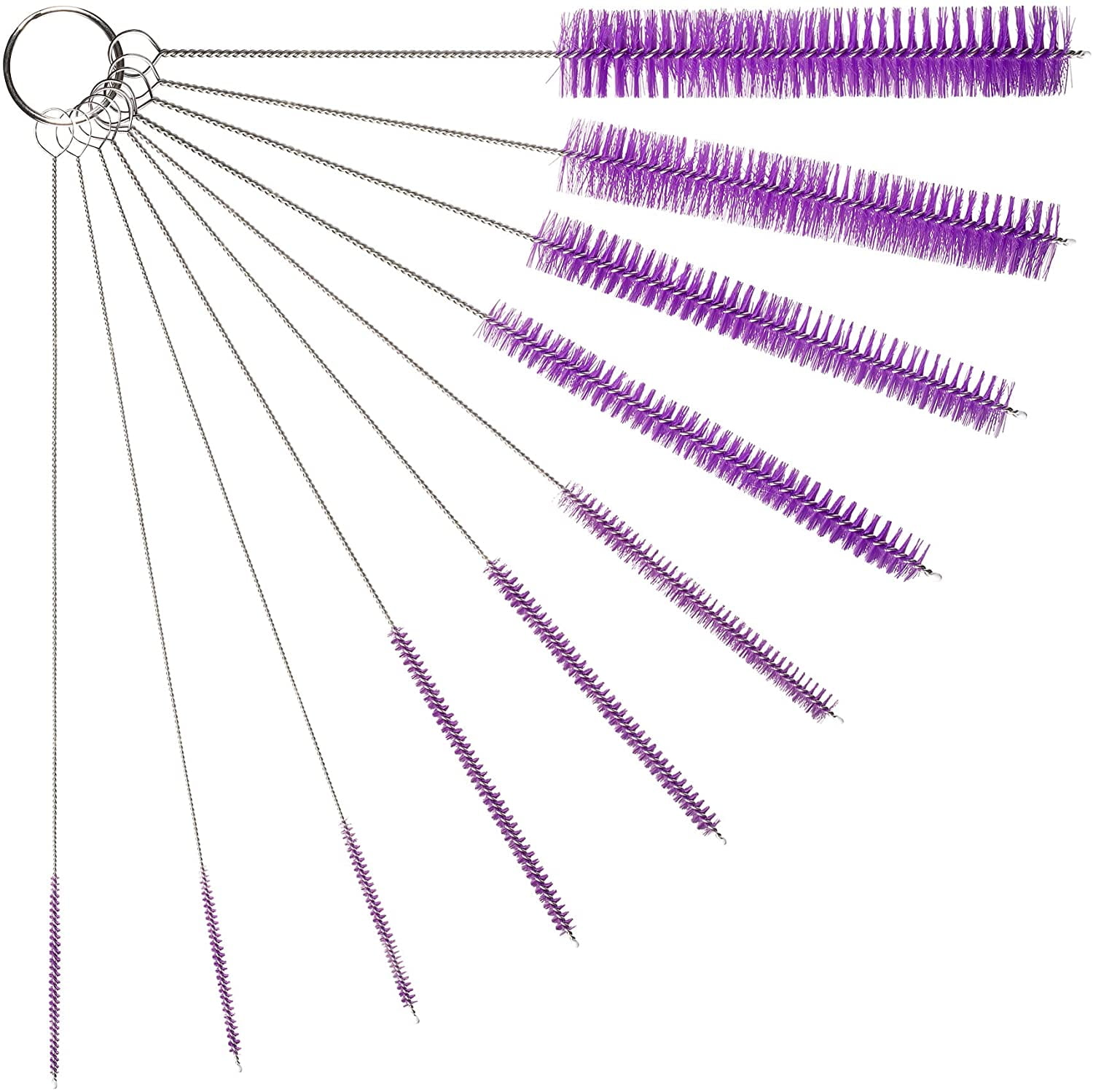 8 Inch Nylon Tube Cleaning Brush Set, Deep Cleaning Brushes with Long ...