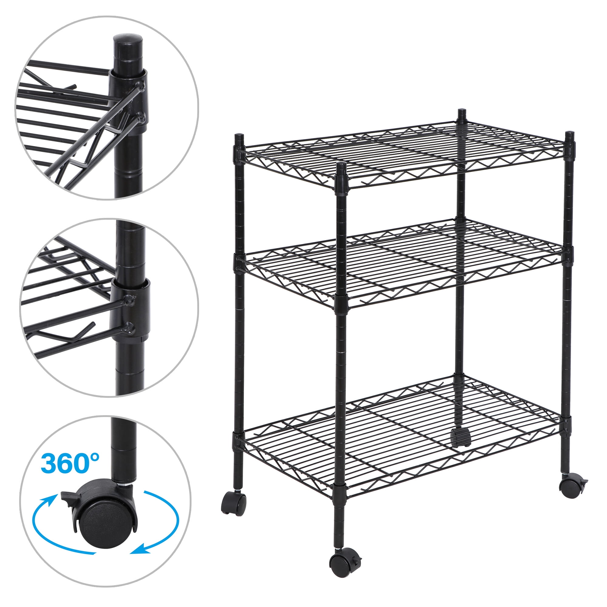 ZenSports 3-Tier Adjustable Storage Shelving Unit 220lbs Steel ...