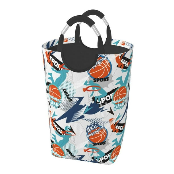 XMXY Doodle Basketball Sports Rectangular Laundry Basket Organizer ...