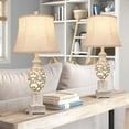 PARTPHONER 28" Tall Bedside Lamp with Nightlight, Table Lamps Set of 2 ...