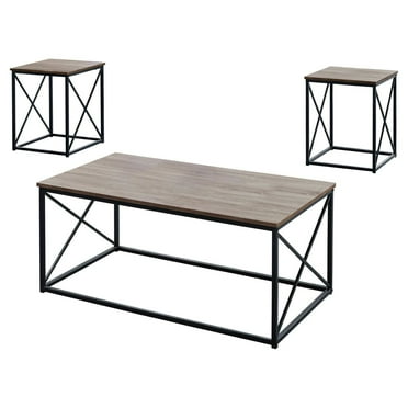 Britton Contemporary 2-Tone 3-Piece Accent Table Set, Black - Walmart.com