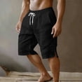 Ahabrexf Casual Shorts for Men Linen Style Solid Color Drawstring ...