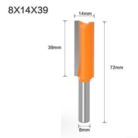 8mm Shank Double Flute Straight Router Bit Wood Milling Cutter Tungsten ...