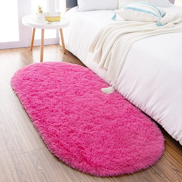 Junovo Ultra Soft Fluffy Bedroom Rugs Kids Room Carpet Oval Modern ...