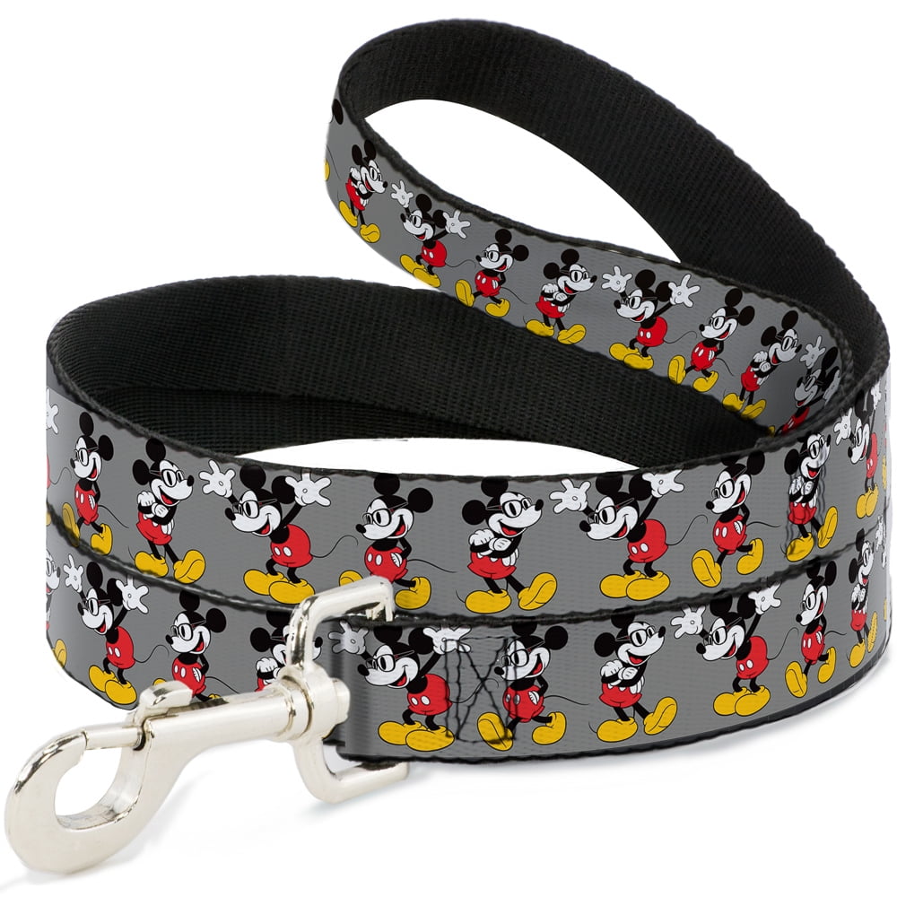 Disney Pet Leash, Dog Leash, Mickey Mouse Glasses Poses Gray, 4 Feet ...