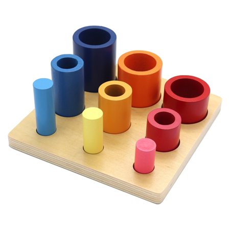 Cylinder Shape Stacker Big and Small Blocks Motor Skill Kid | Walmart ...