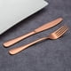 Copper Silverware Flatware Set, Moxinox 20-Piece Stainless Steel ...