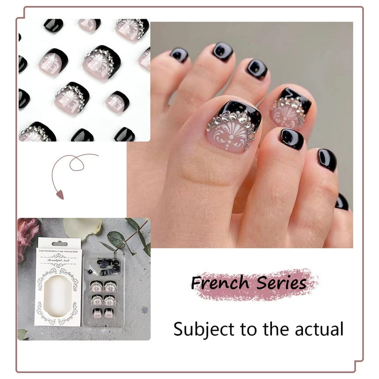 Black And Silver Toe Nail Designs