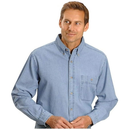 Wrangler Mens Rugged Wear Basic One-Pocket Denim Shirt | Walmart Canada