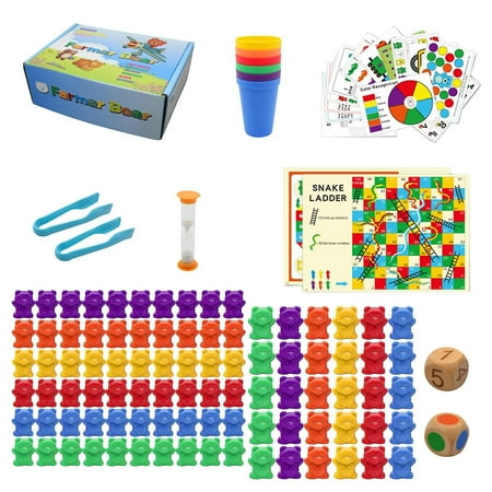 Sajy Rainbow Counting Bears Set With Matching Sorting Cups Dices And ...