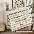 M optimized 8 Drawer Double Dresser, Rattan Chest of Dressers, Modern ...