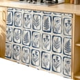 Art Flowers Cabinet Curtains 35" W x 35" L Vintage Blue Floral Tie-dye ...