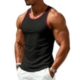 BRANROY Men's Vintage Big and Tall Tank Top - Stretchy Color Block ...
