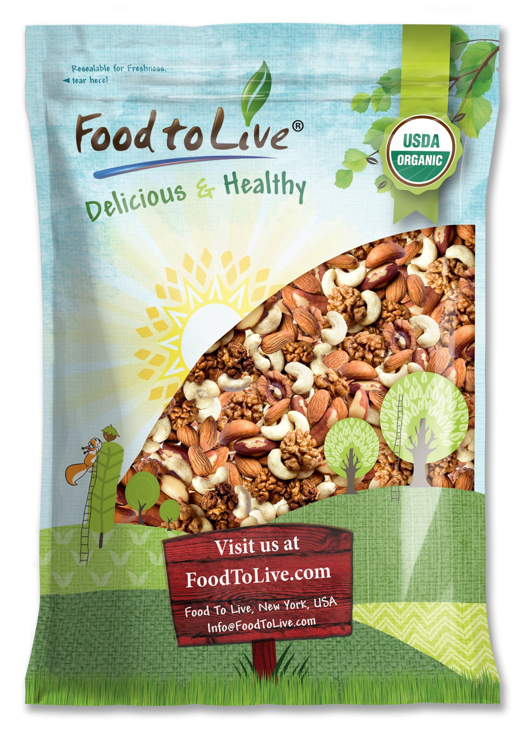 Organic Mixed Raw Nuts, 8 Pounds – Cashews, Brazil Nuts, Walnuts ...