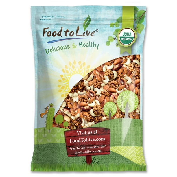 Organic Mixed Raw Nuts, 8 Pounds – Cashews, Brazil Nuts, Walnuts ...