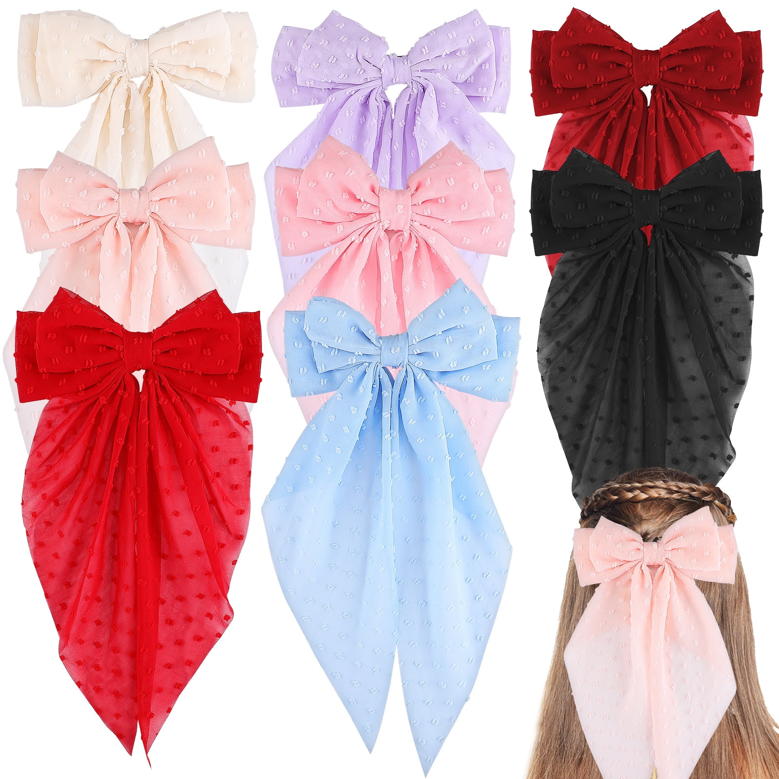 Click here for Etereauty 8 Pcs Bow Clips Cute Bows For Girls Big... prices