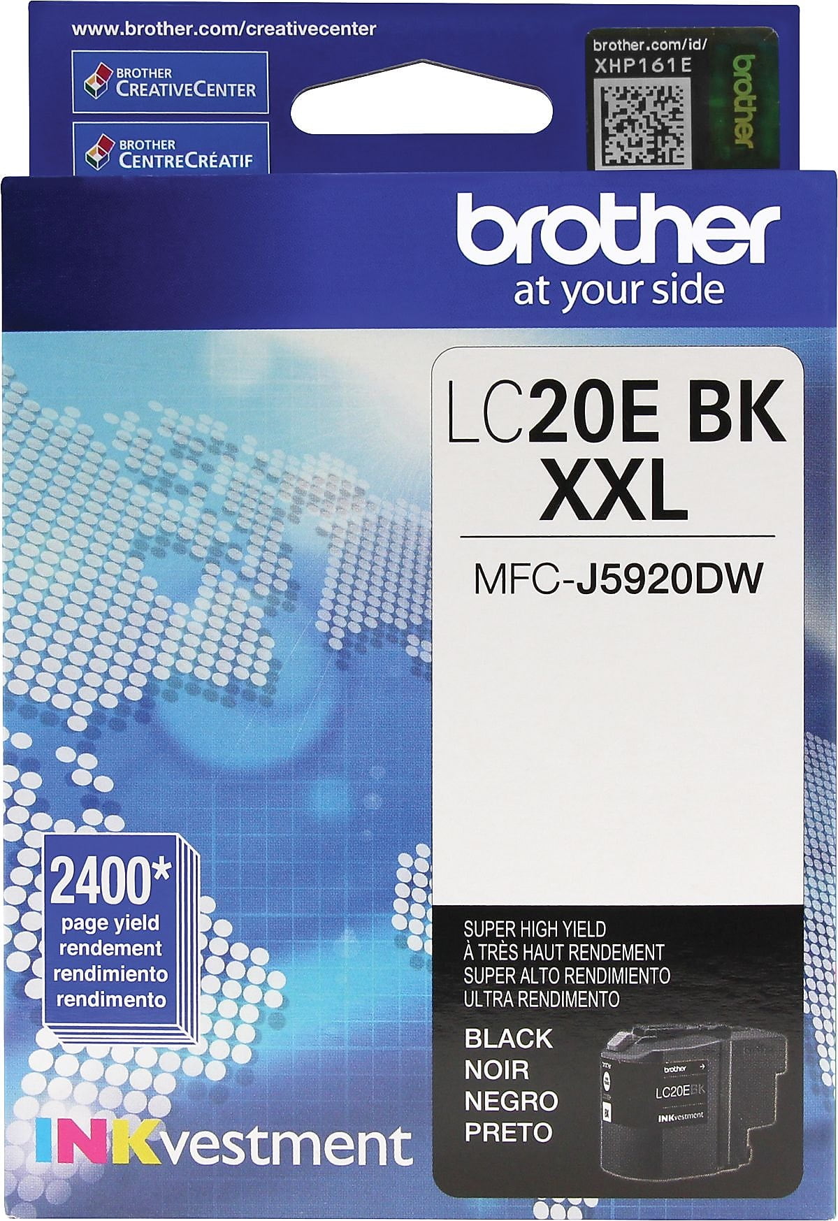 Brother LC 20 Black Ink Cartridge Extra High Yield (LC-20EBKS) 1787191 ...
