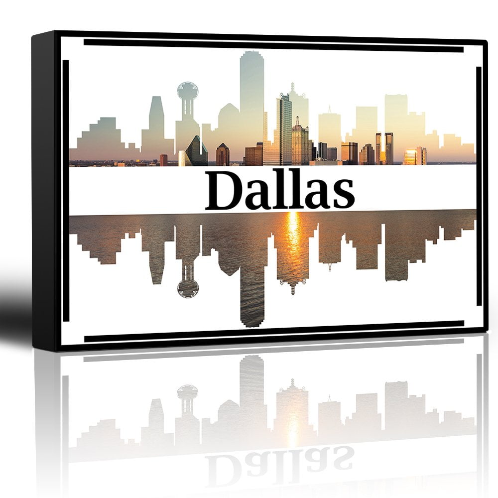 wall26 City Skyline Series - Dallas - Colorful Urban Decor - Sunsets ...
