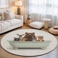 Animals Bears Deer Rabbit Round Rug 3ft Fox in Bathtubs Washable Area ...