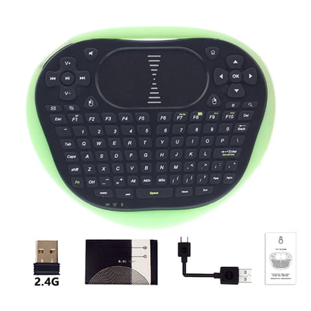 Bean New T8 Wireless Mini Keyboard 2.4G Air Fly Mouse Rubber Keyboard ...