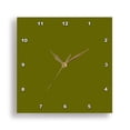 3drose, Image of Solid Safari Olive Green Color, 13x13 Wall Clock ...