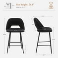 27’’ Boucle Bar Stools Set of 6, Upholstered Counter Height Stools with ...