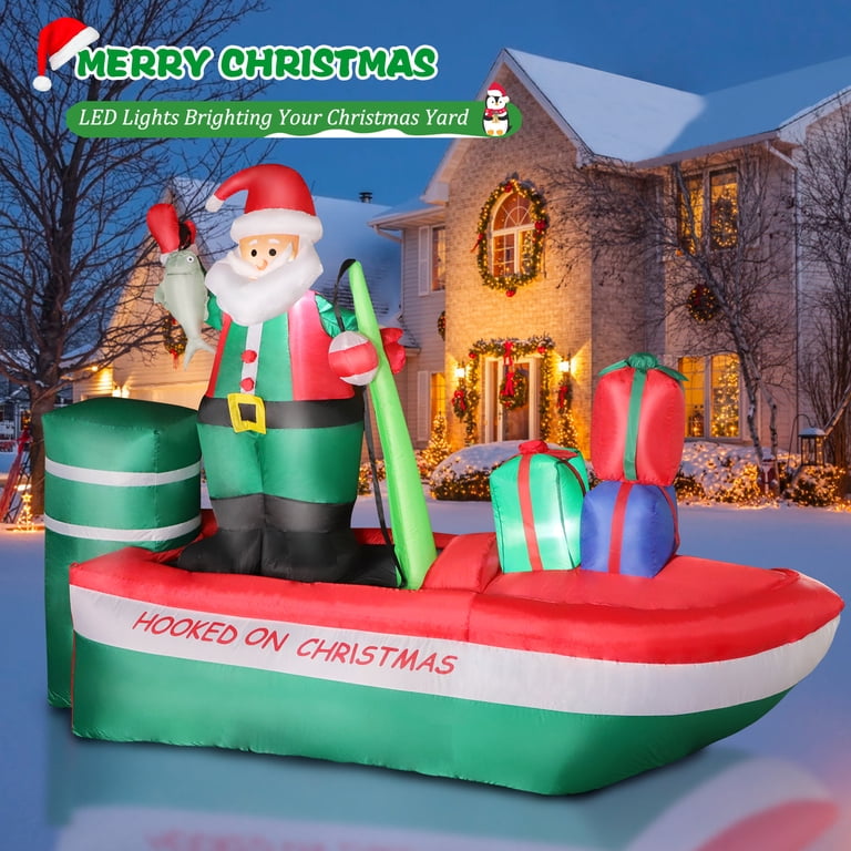 Walmart Christmas Inflatables Santa With Fish Santa Seas Inflatable