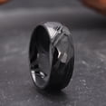 8mm Wide Black Damascus Steel Ring Curved Men's Ring - Walmart.com