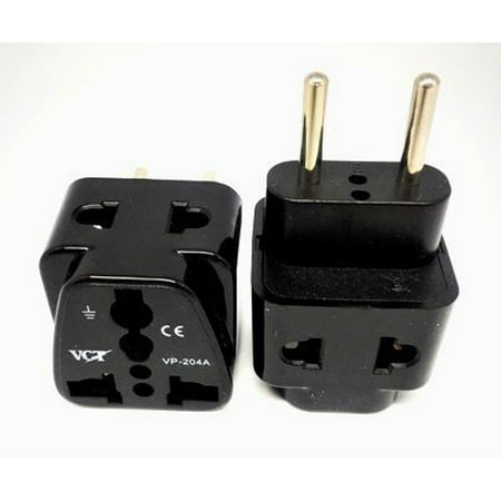 VCT Universal 2-outlet Plug Adapter for USA to Europe, Italy, France ...