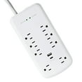 Hyper Tough Surge Protector with 8 Outlets, 2 USB Ports, 10 ft Braided ...