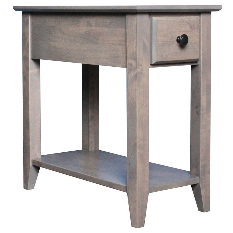 Coder Crossing Traditional Alder Wood Chairside Table in Sandy Gray ...