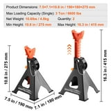 BENTISM Heavy Duty 3T Jack Stand Set, Adjustable 10.8in-16.3in, Steel ...
