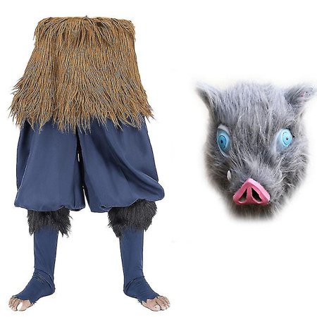 Demon Slayer Kimetsu No Yaiba Hashibira Inosuke Cosplay Costume Pig ...