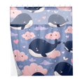 BZSMCE Blue Whale Pattern Pattern Bathroom Shower Curtain Set with ...