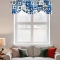 Blue Coastal Tie Up Valance Curtains Summer Ocean Shell Crab Ocean ...
