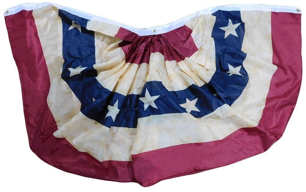 3X6 USA Tea Stained 3'x6' Pleated Fan Flag Printed 68D Nylon Fan ...