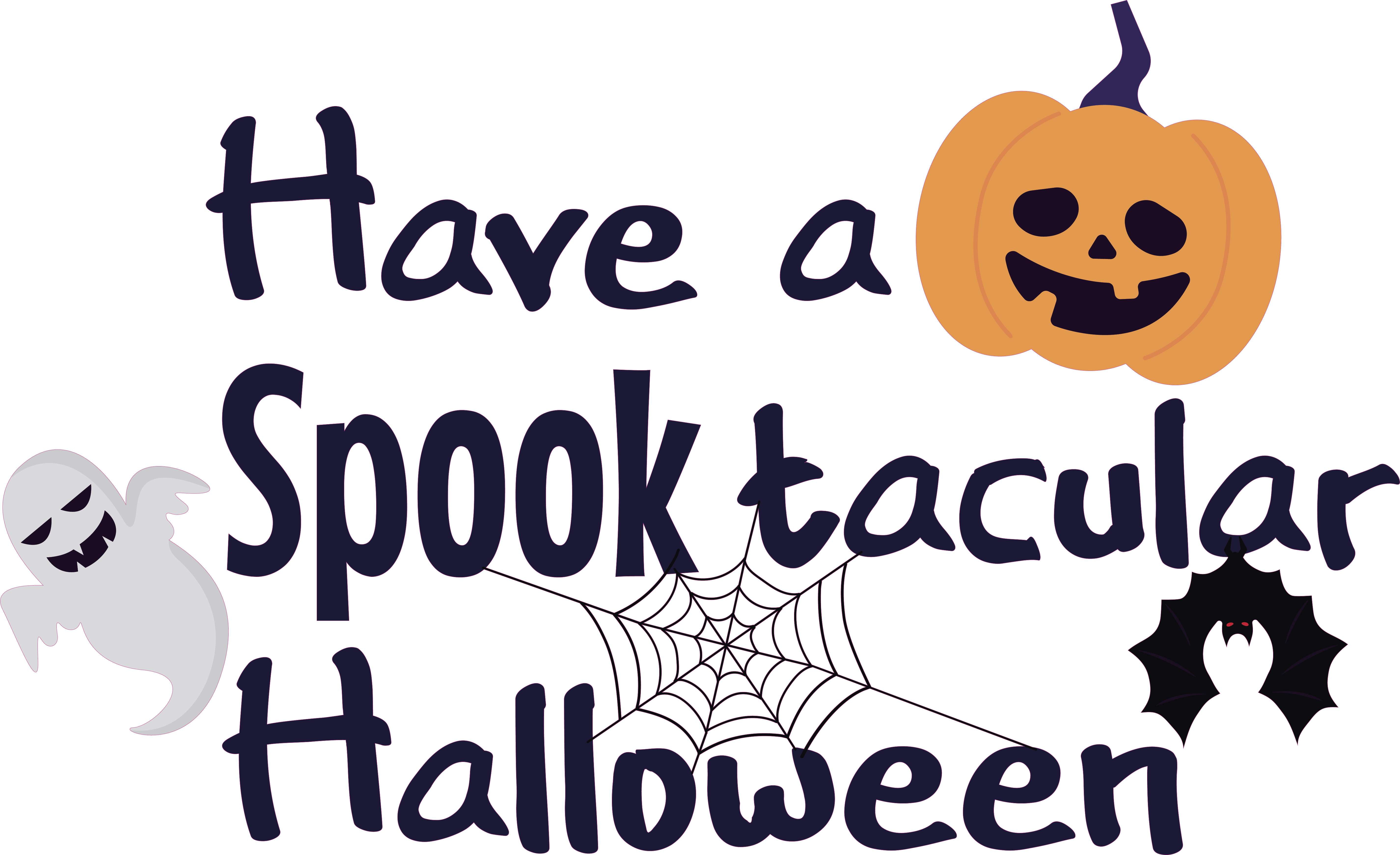 Have a Spooktacular Halloween Wordart with Scary Pumpkin Ghosts and ...